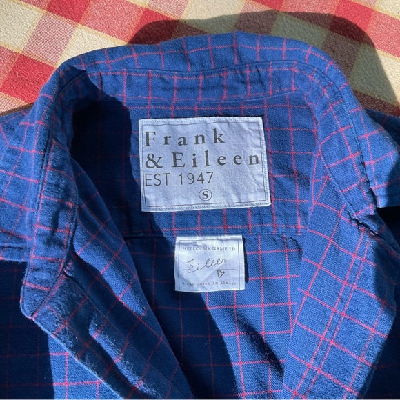 Frank & Eileen | Tops | Frank Eileen Flannel Blue Shirt With Pink Grid ...